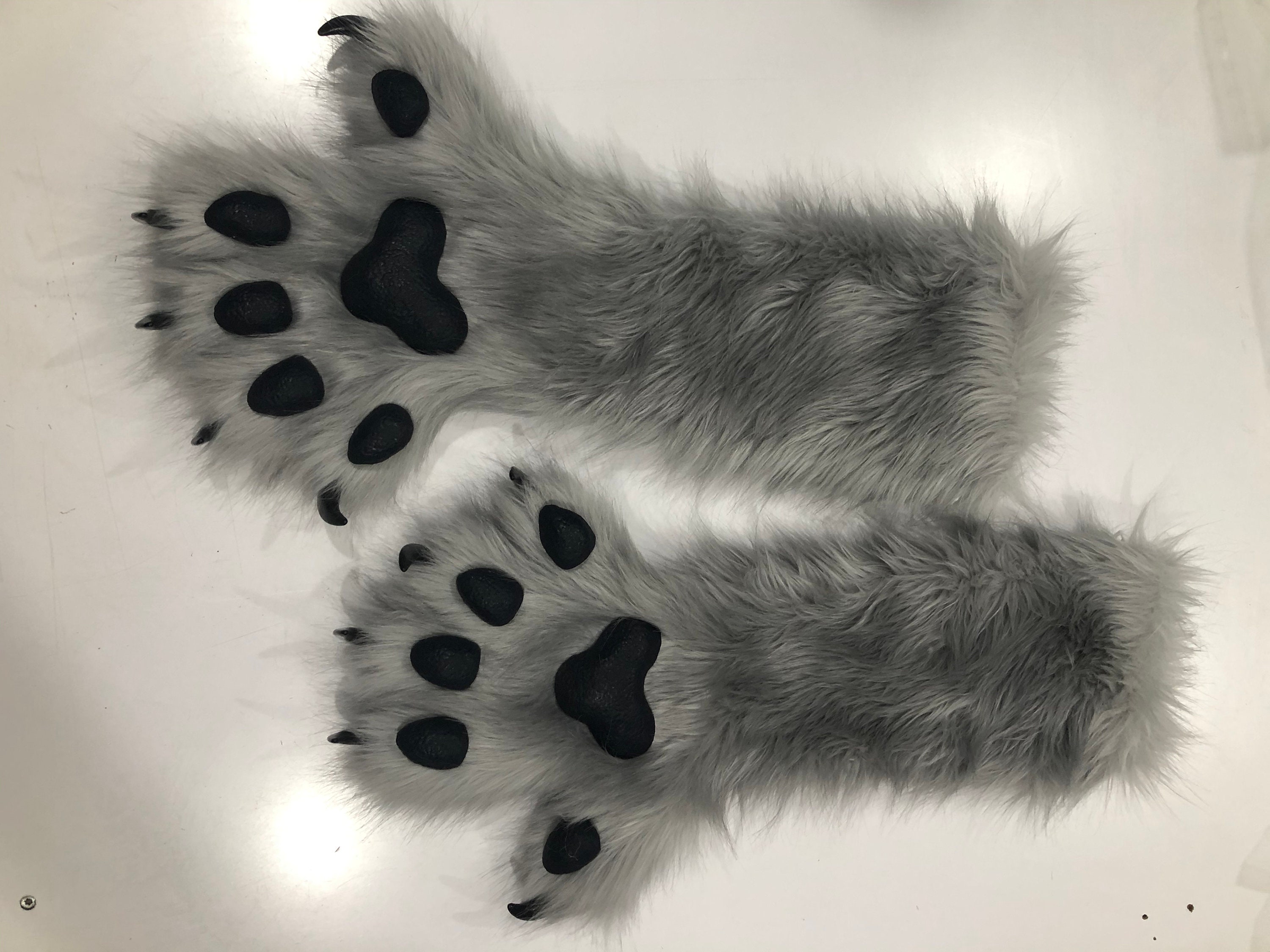 Gray Fursuit Paws Silicone THICK K9 Pawpads and Claws With - Etsy