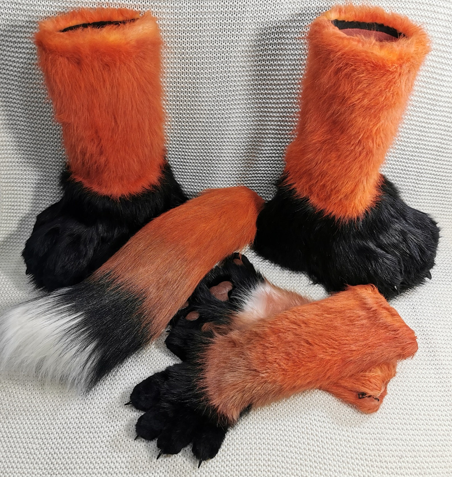 Set Feet Paws Hand Paws and Tail With Pads and Claws Custom - Etsy