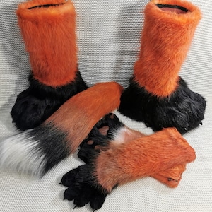 Set Feet Paws, Hand Paws and Tail With Pads and Claws Custom! Like ...