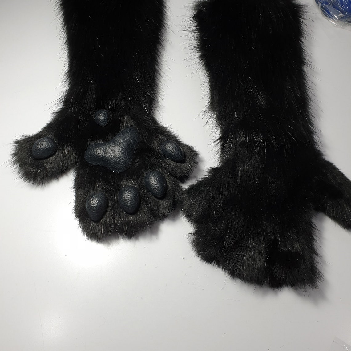 Black Fursuit Paws Silicone THICK K9 Pawpads and Claws With | Etsy