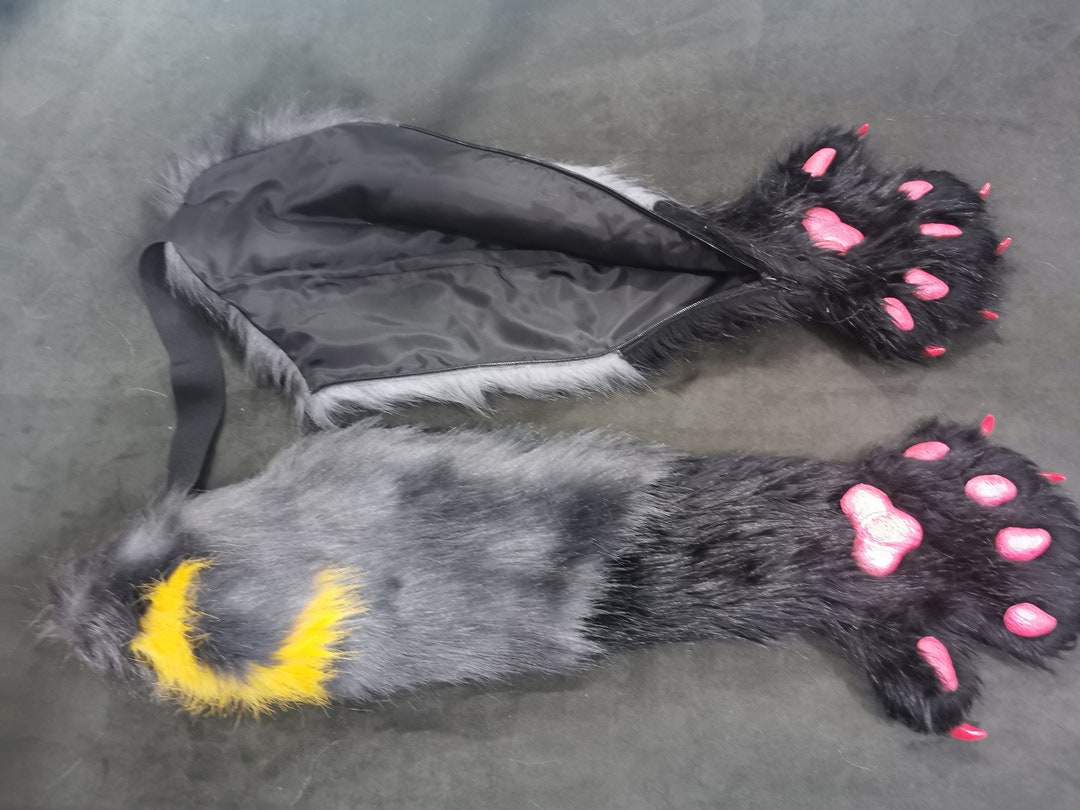 Ready to Ship Hand Paws Long to Shoulder Black With Claws and Paws ...