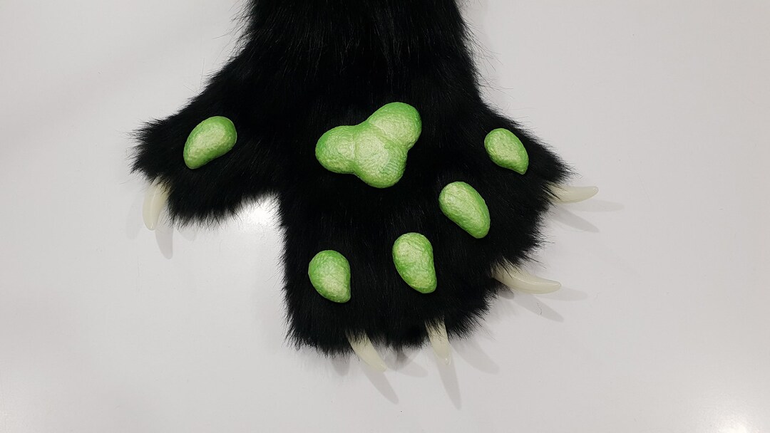 Black Fursuit Paws + Silicone Little K9 Pawpads and Claws With Custom ...