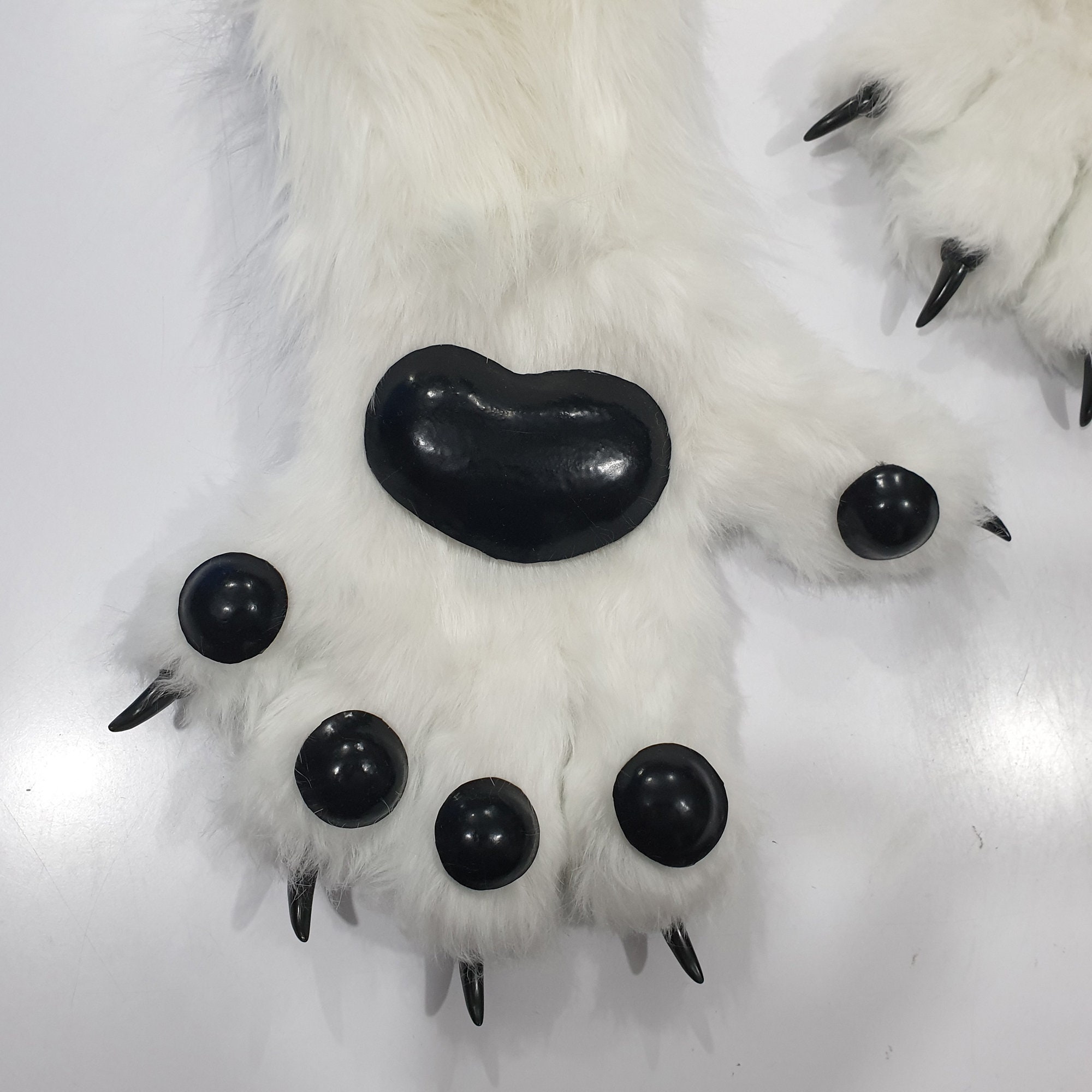 White Fursuit Paws + Silicone Monster Pawpads and Claws With Custom ...