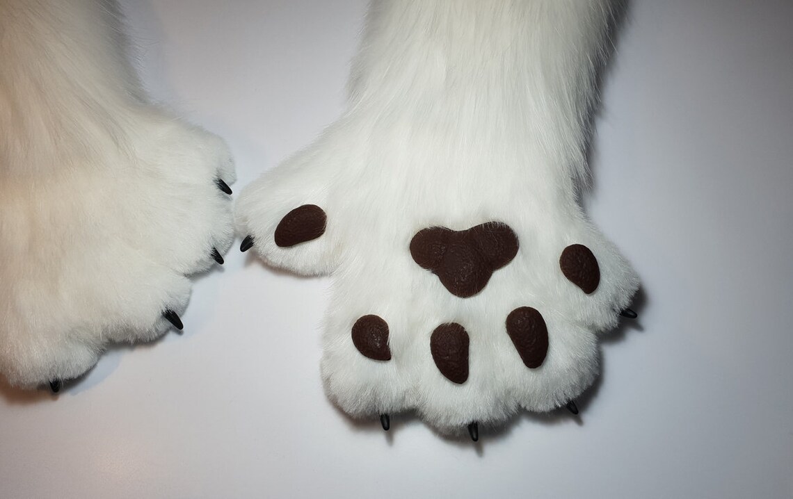 White Fursuit Paws Silicone Little K9 Pawpads and Claws With - Etsy