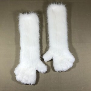 White Fursuit Paws + Silicone Little K9 Pawpads and Claws With Custom ...