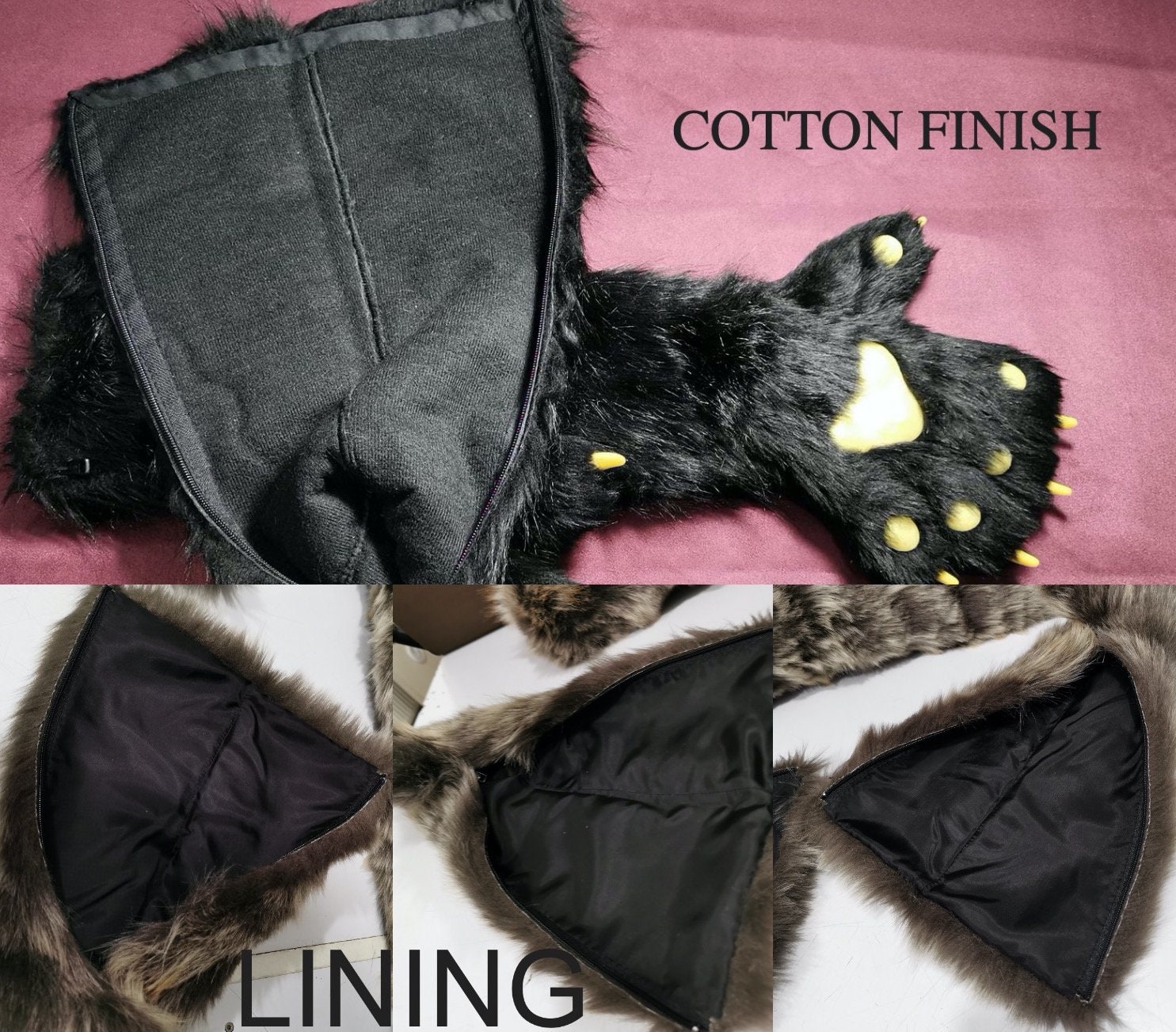 Brown Fursuit Paws Silicone THICK K9 Pawpads and Claws With | Etsy