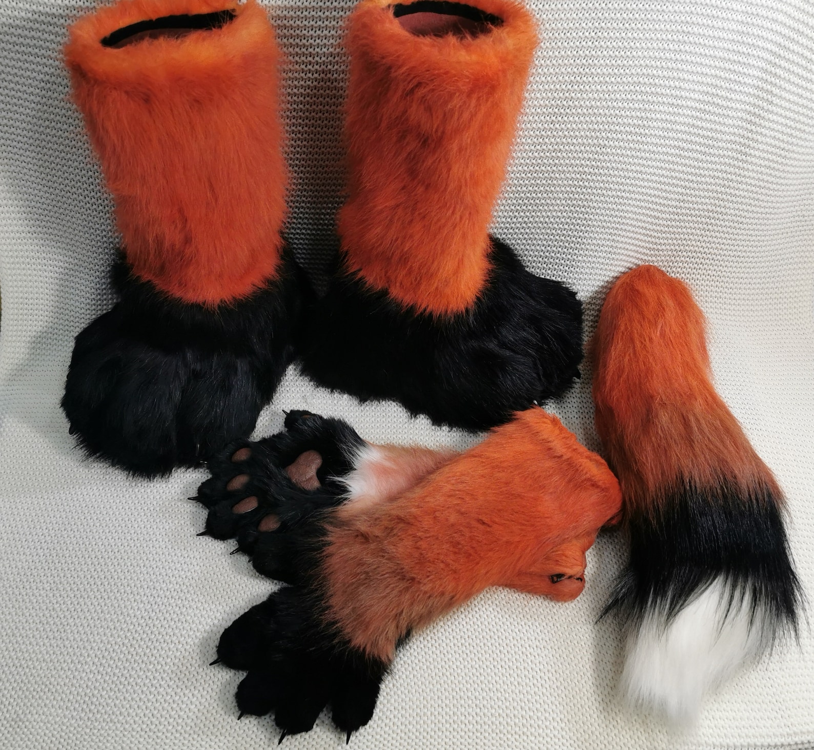 Set Feet Paws Hand Paws and Tail With Pads and Claws Custom - Etsy