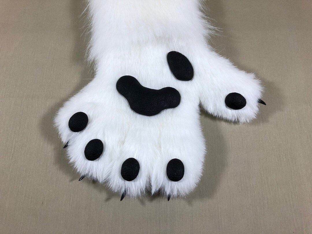White Fursuit Paws + Silicone Anthro Pawpads and Claws With Custom ...