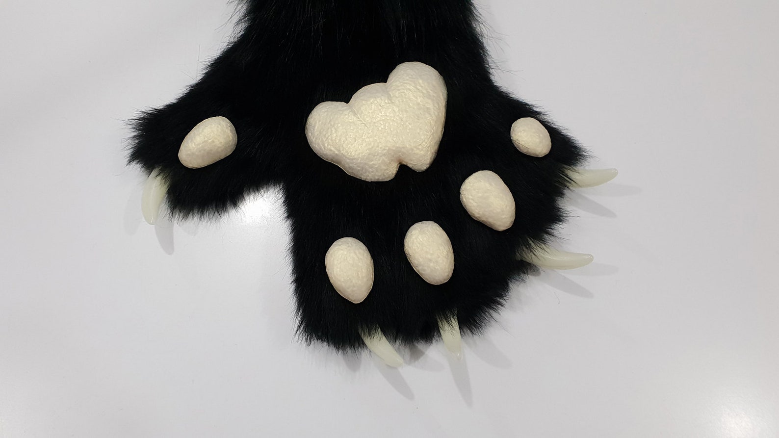 Black Fursuit Paws + Silicone Feline Pawpads and Claws With Custom ...