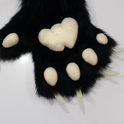 Black Fursuit Paws Silicone THICK K9 Pawpads and Claws With - Etsy