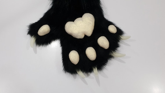 Black Fursuit Paws Silicone Feline Pawpads and Claws With | Etsy