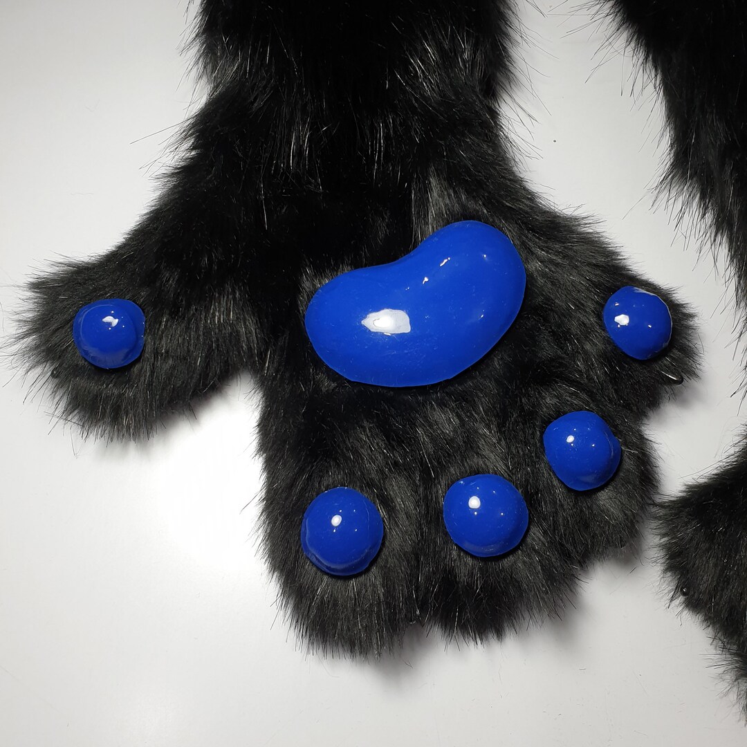 Black Fursuit Paws + Silicone Monster Pawpads and Claws With Custom ...