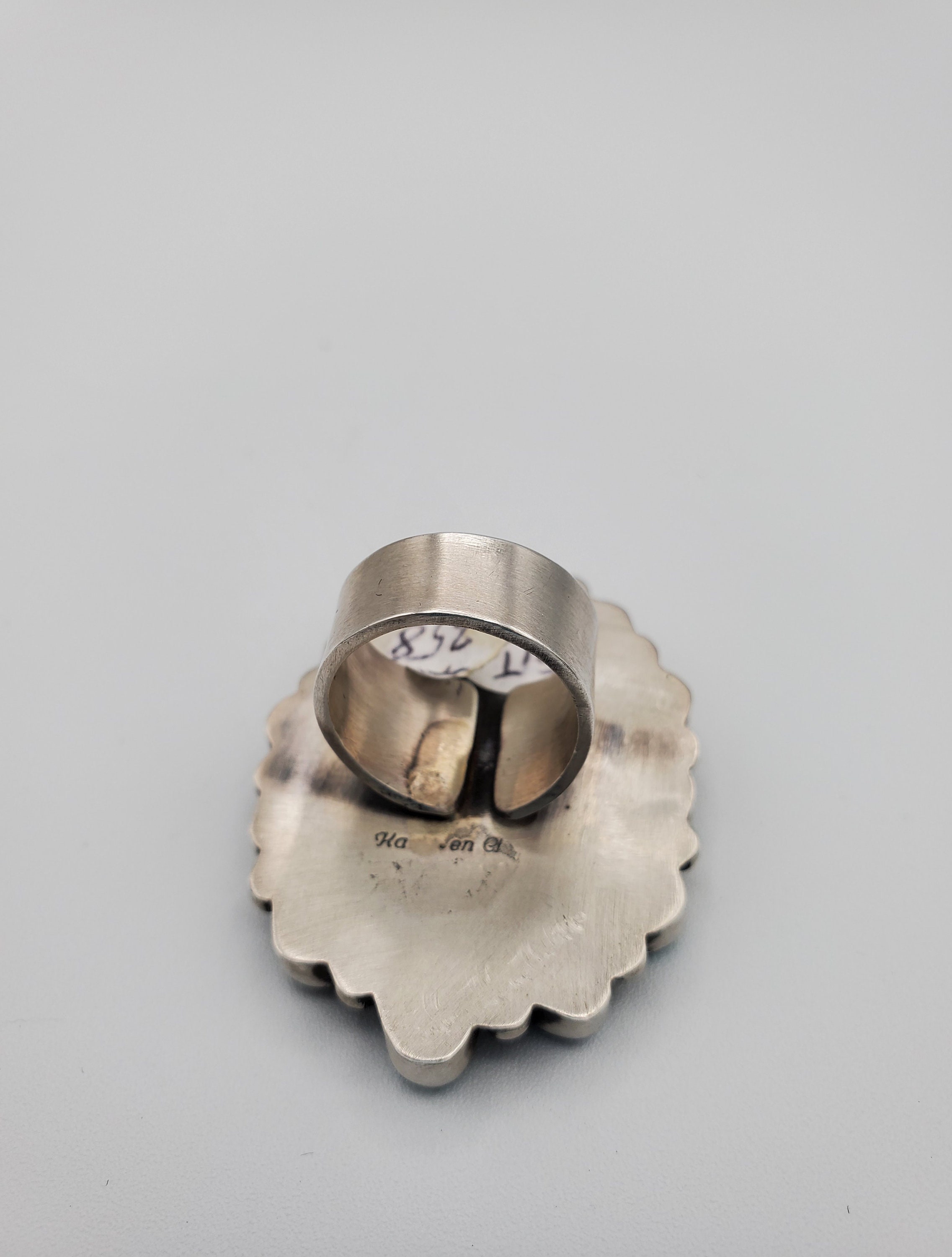 Large Sterlong Silver Turquoise Cluster Ring by Navajo Artist - Etsy