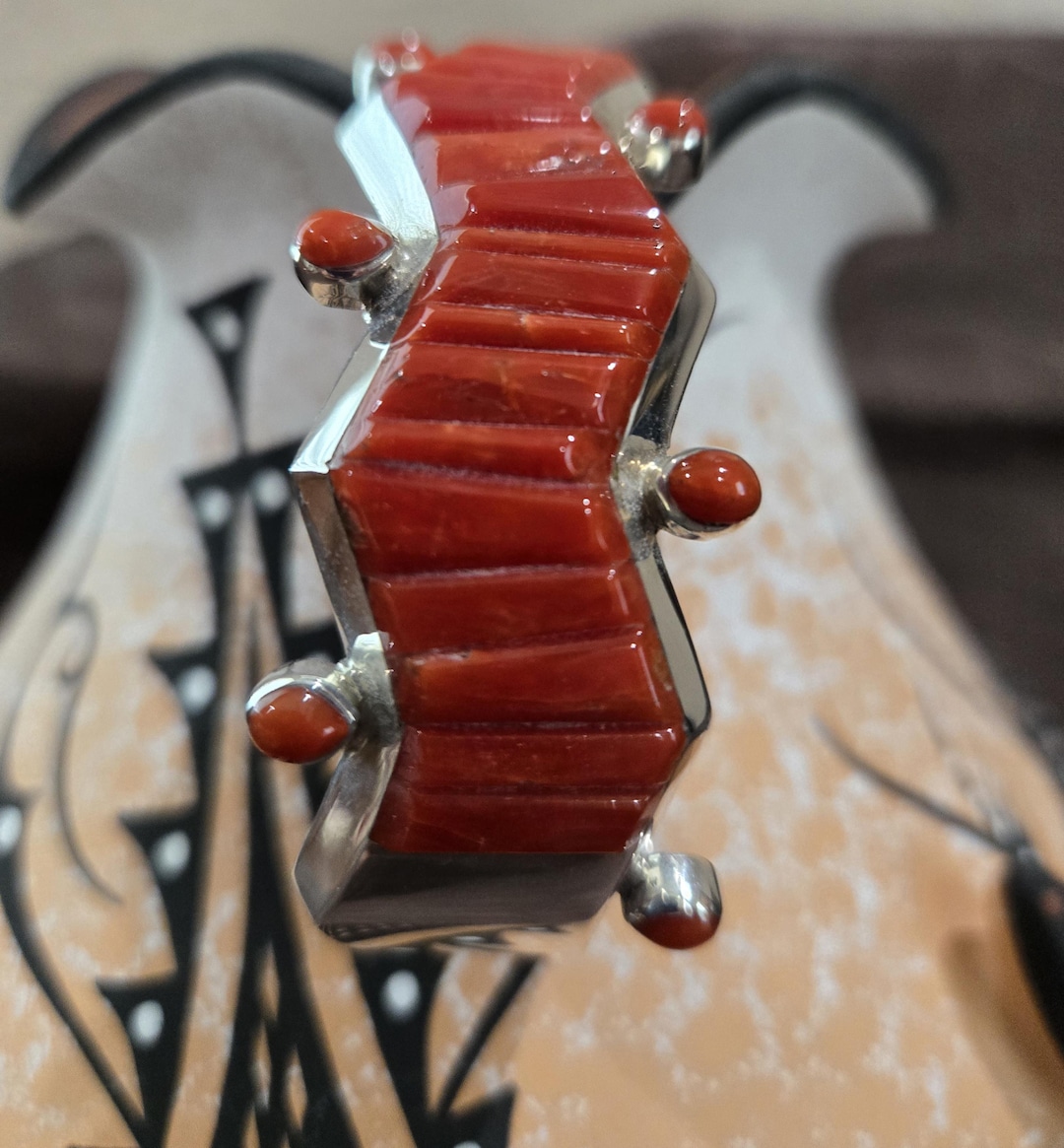 Sterling Silver and CORAL Bracelet - Etsy