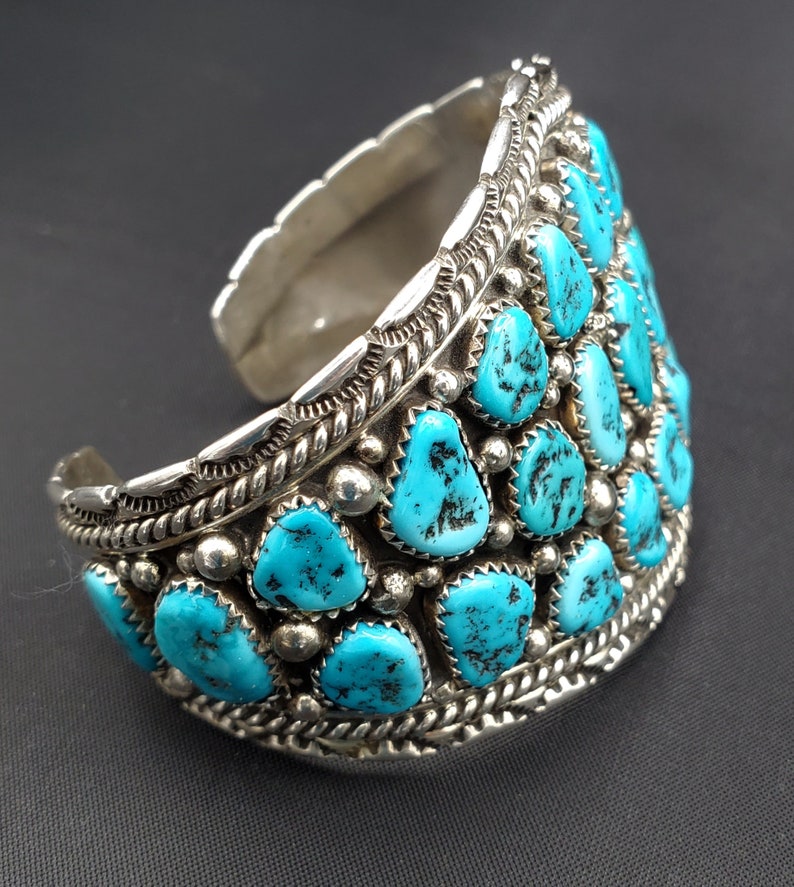 Sterling Silver Turquoise Cuff Bracelet - Etsy