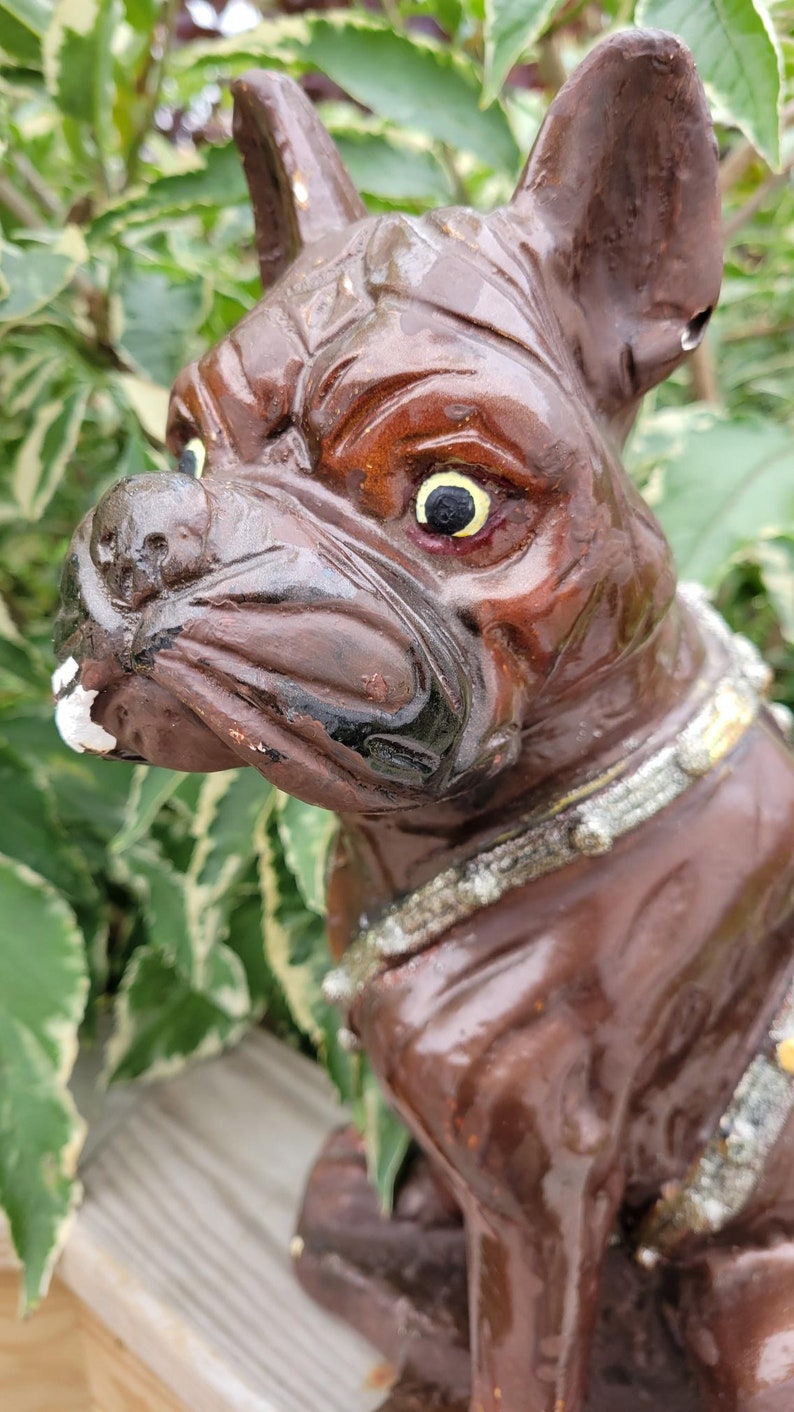 Vintage Plaster Boxer Bulldog Dog Statue Made in Mexico - Etsy