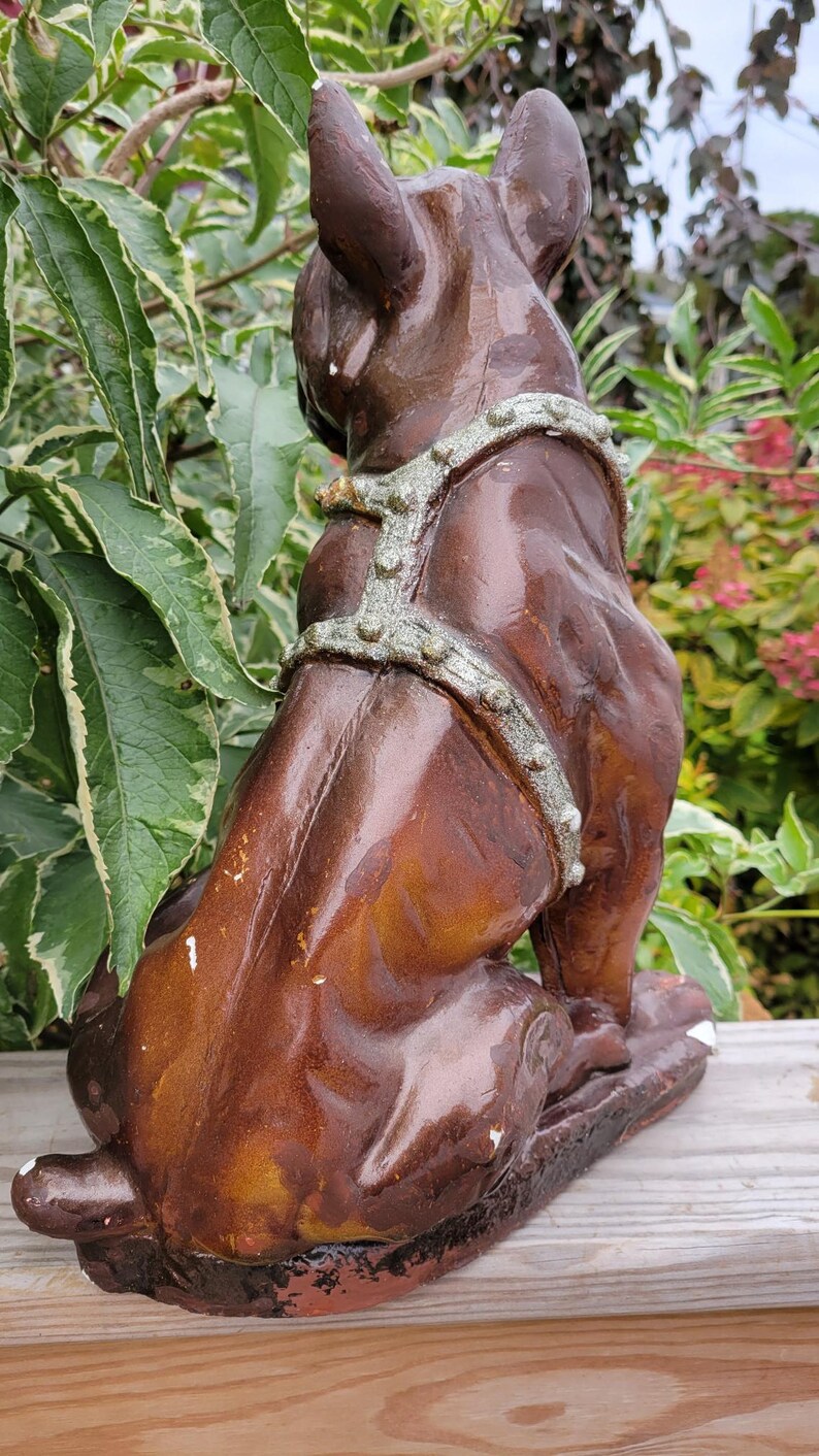 Vintage Plaster Boxer Bulldog Dog Statue Made in Mexico - Etsy