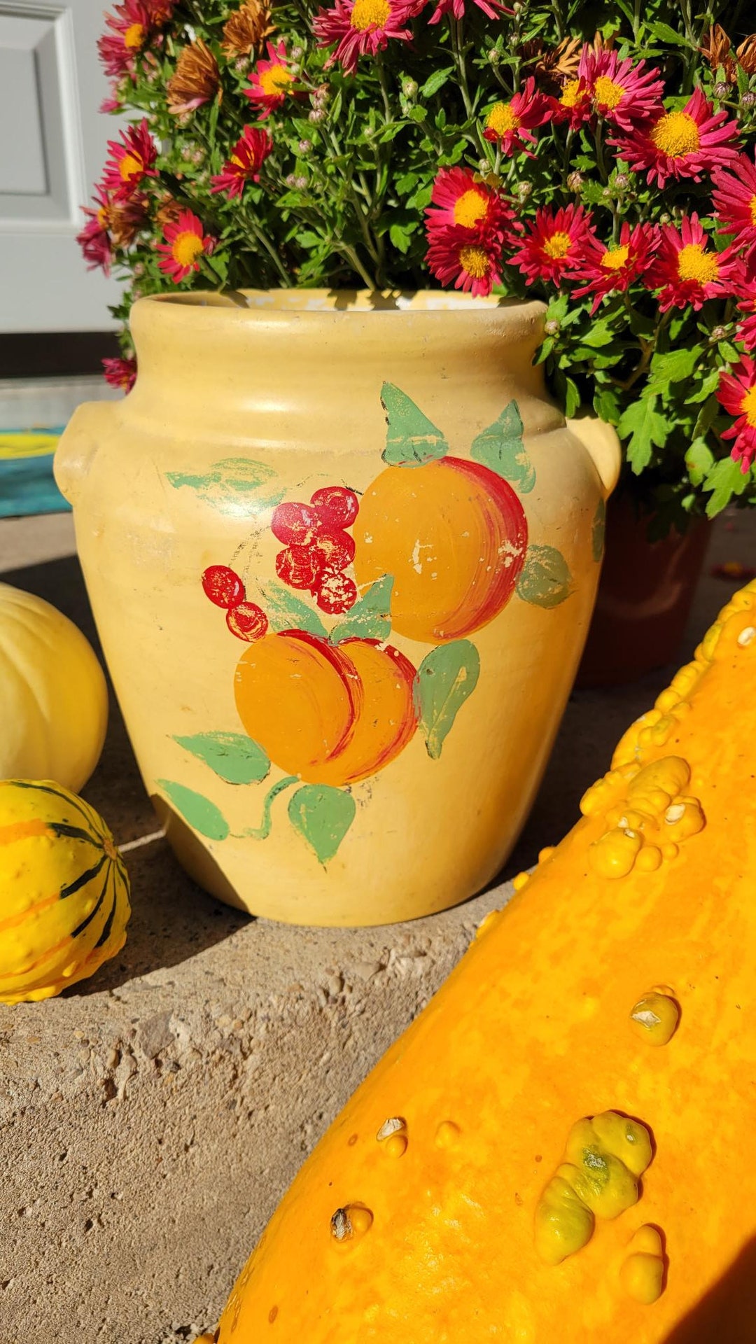Vintage Ransburg Crock Stoneware Fruit Orange and Cherry Cookie Jar - Etsy