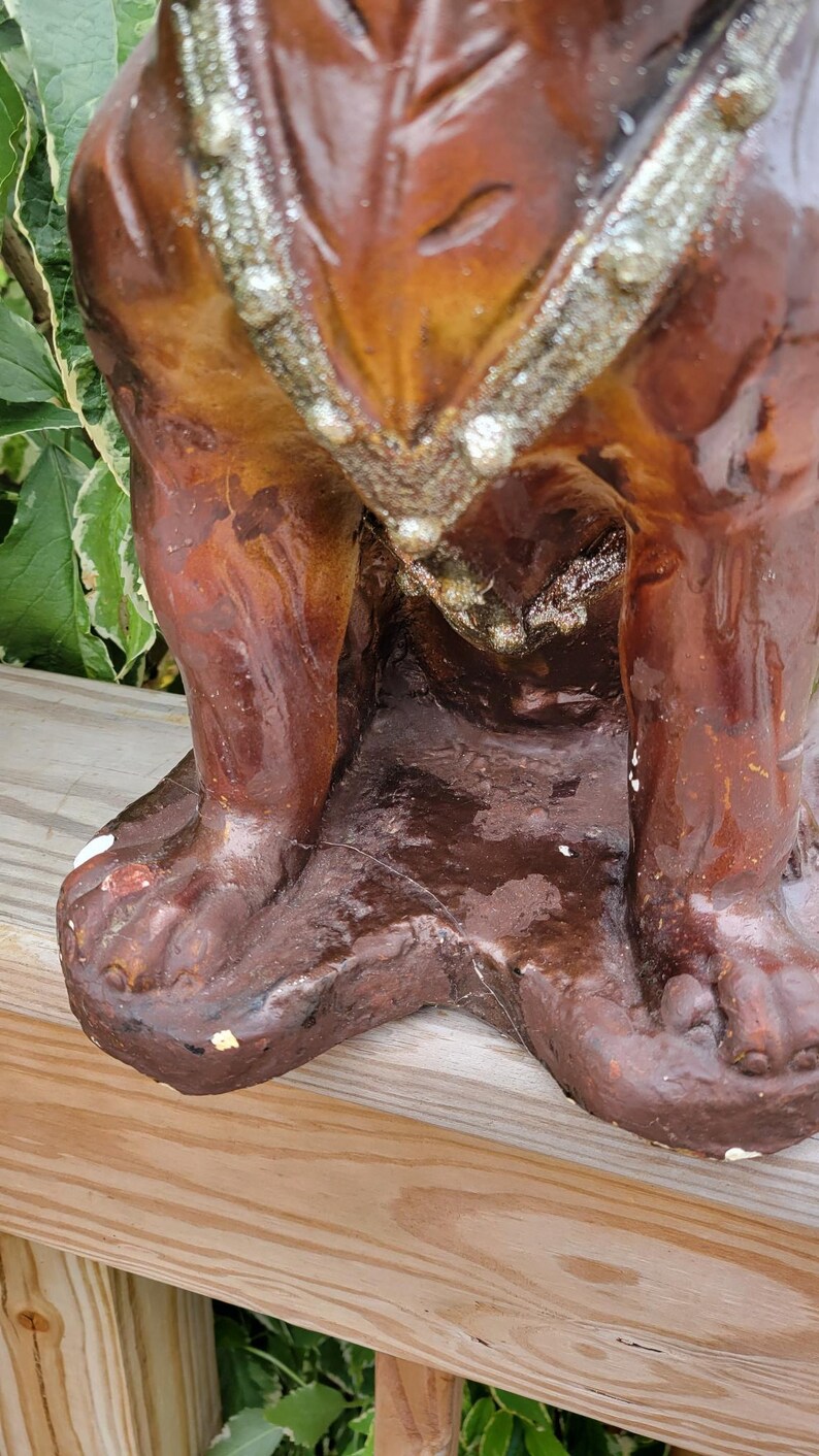 Vintage Plaster Boxer Bulldog Dog Statue Made in Mexico Carnival - Etsy