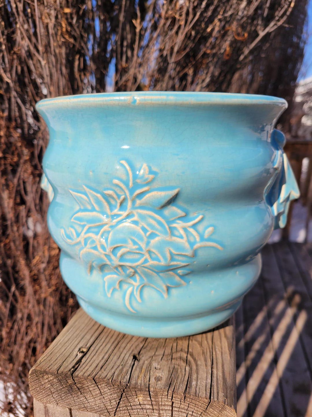 Vintage Mccoy Jardinière Planter Aqua - Etsy