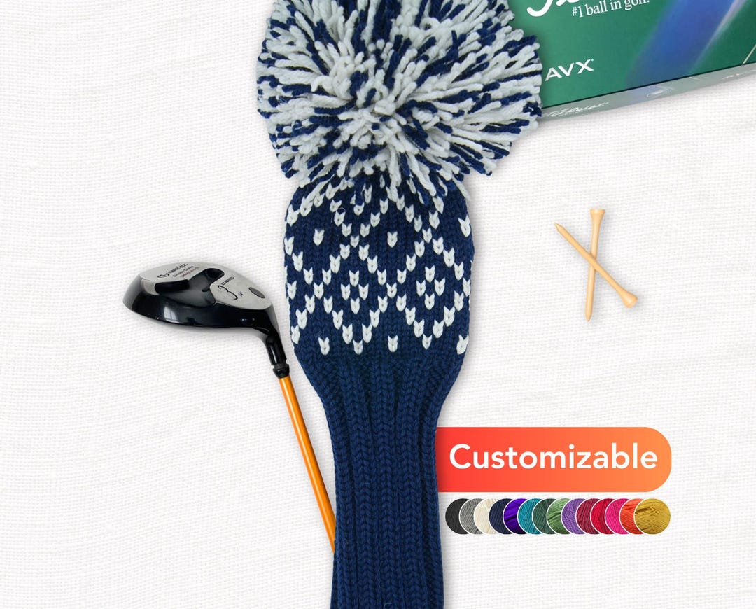 Custom Knit Wool Golf Club Cover: Vintage Argyle Pattern, Personalize ...