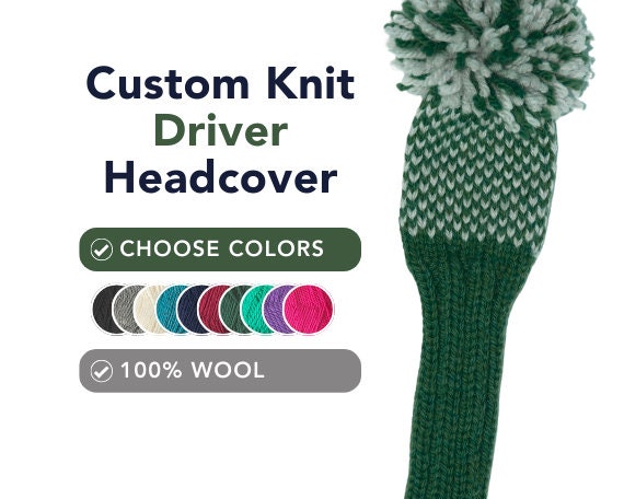 Custom Knit Driver Cover Check Pattern Knit Driver Headcover Golf Head ...