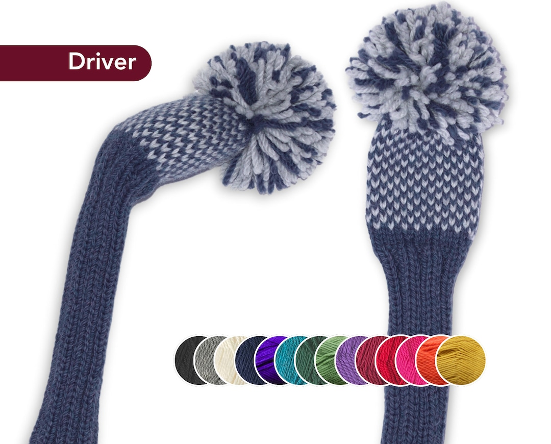 Custom Knit Driver Cover Check Pattern Knit Driver Headcover Golf Head ...