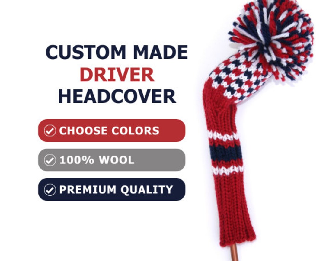 Check Pattern Knit Driver Cover Custom Knit Driver Headcover Knit Golf ...