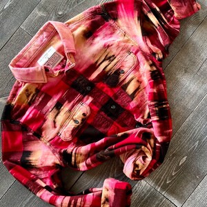 Distressed Bleached Flannel Shirt / Bleached Flannel / Bleached Hand ...