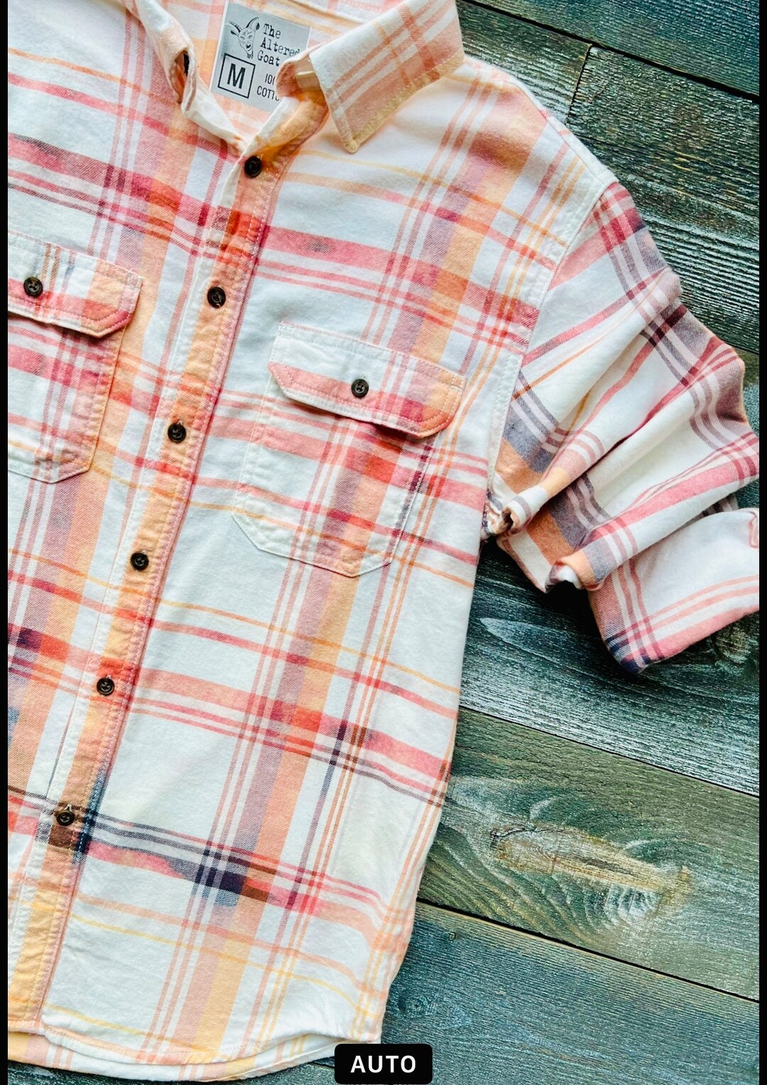 Distressed Bleached Flannel Shirt / Bleached Flannel / Bleached Hand ...