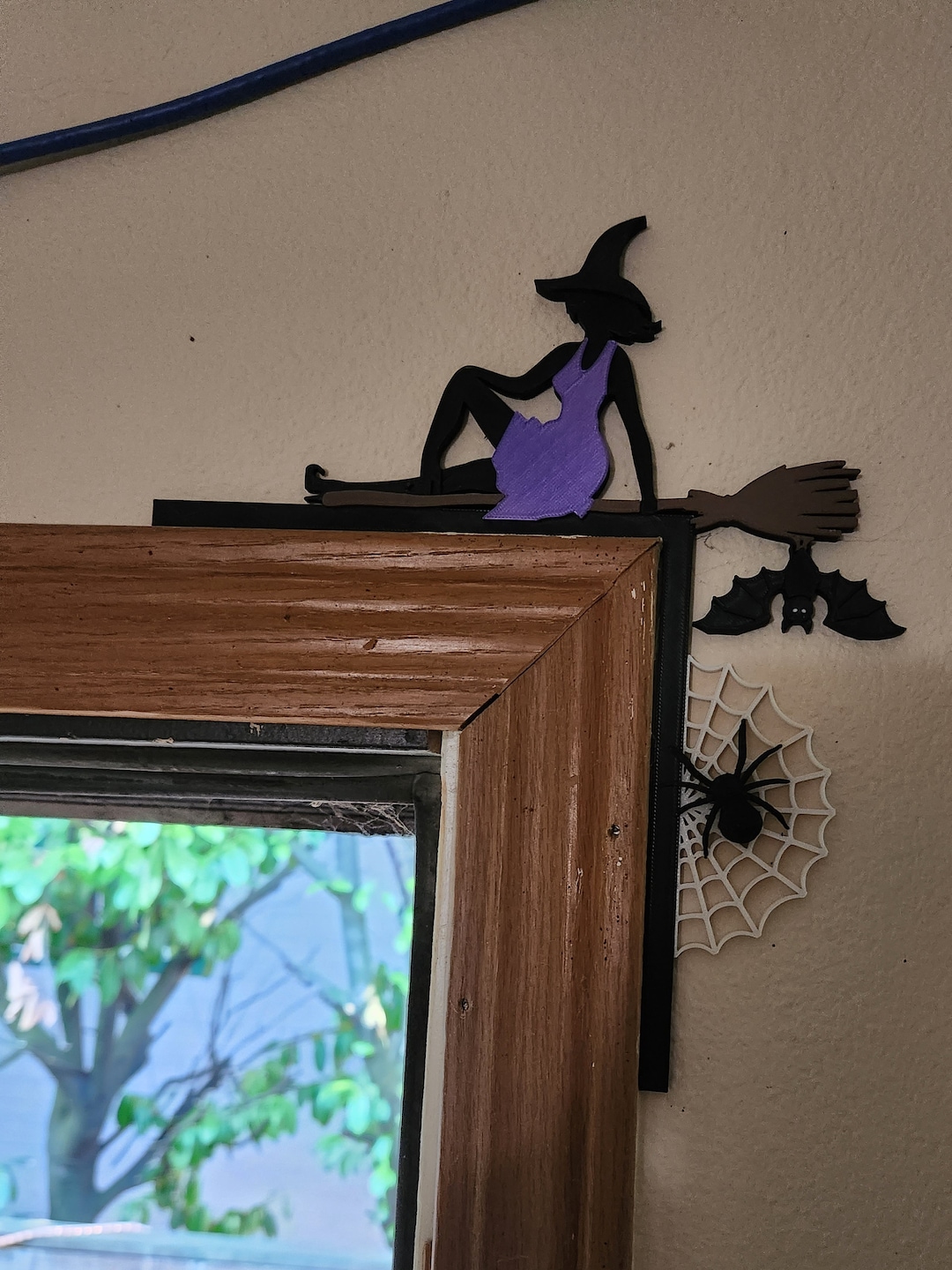 3D Printed Halloween Door Corner Decoration, Spider Web, Witch, Fall ...