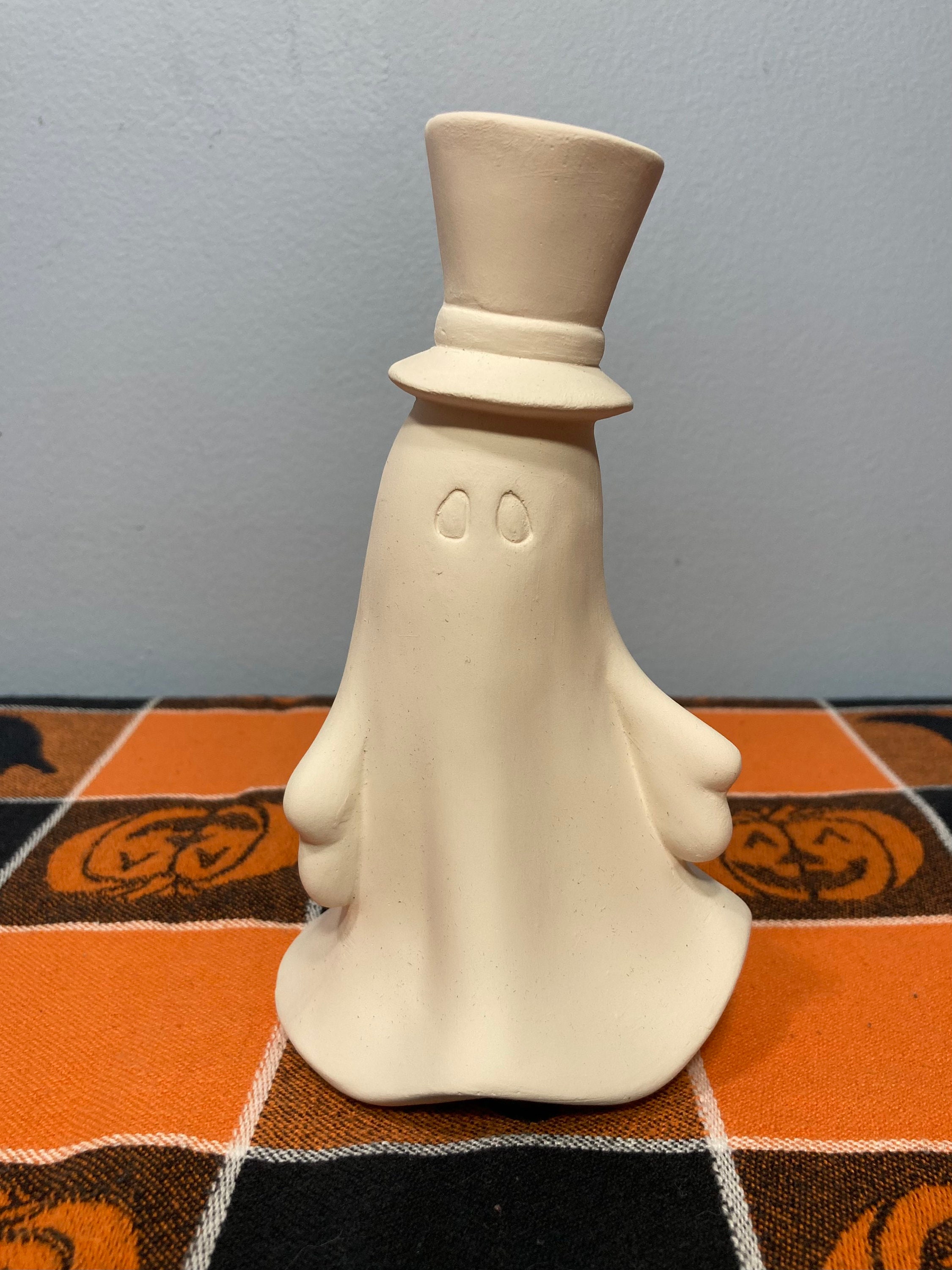 Top Hat Ghost Unpainted Ceramic Bisque - Etsy