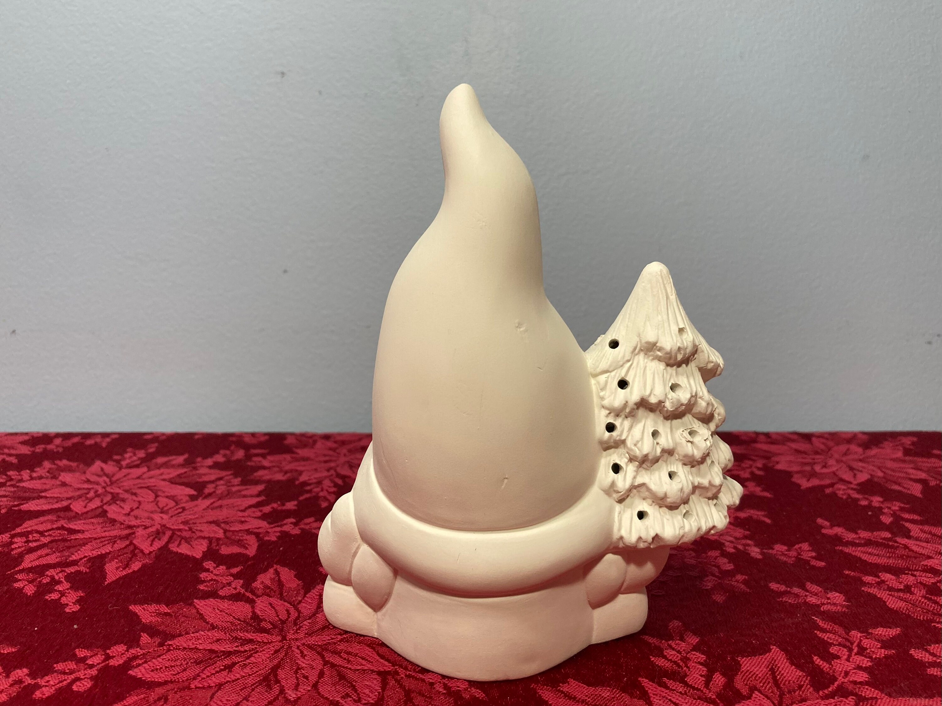 Christmas Gnome With Tree Unpainted Ceramic Bisque Ready to Paint - Etsy