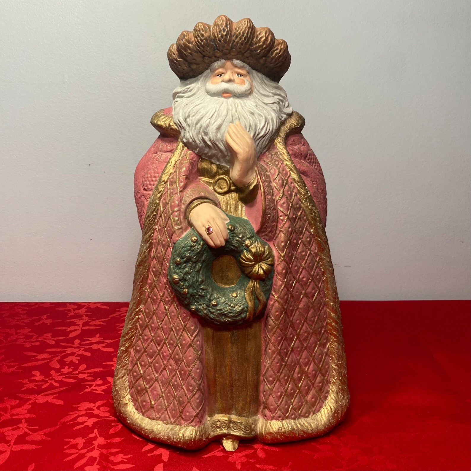 Vintage Santa - Renaissance Santa With Wreath - Etsy