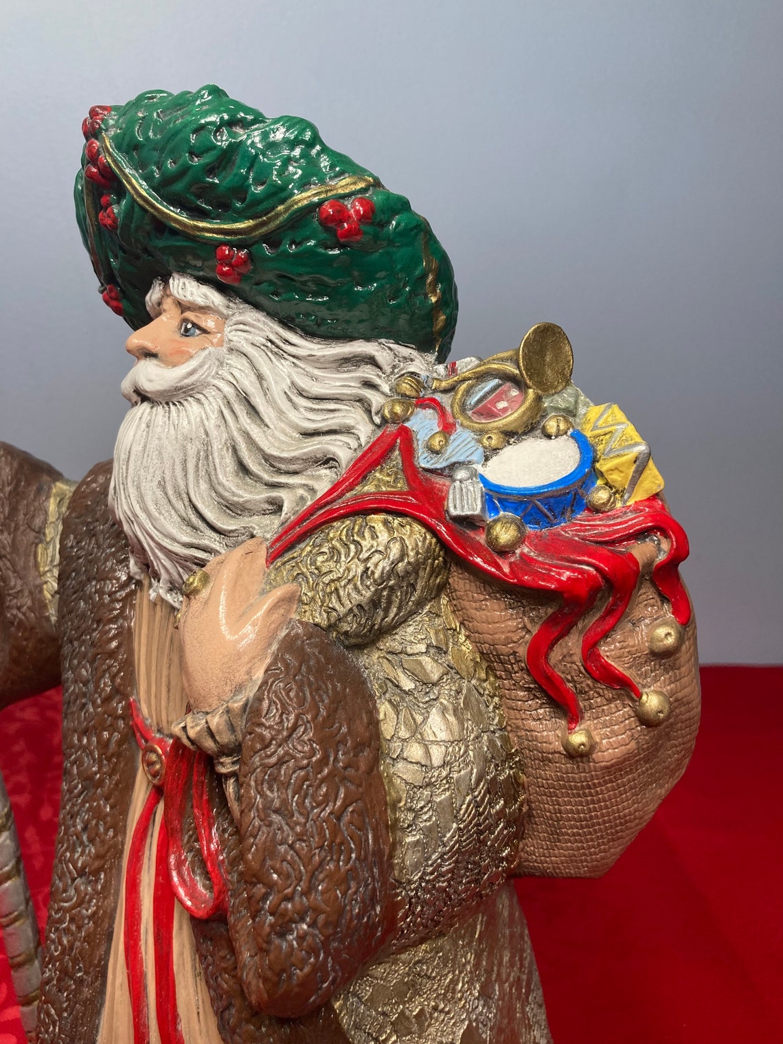 Vintage Santa - Renaissance Santa With Walking Staff - Etsy