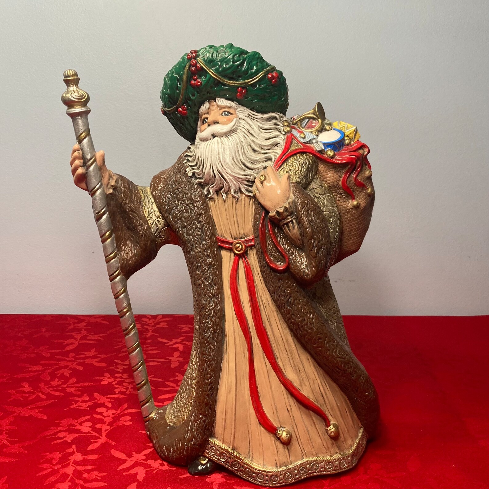 Vintage Santa - Renaissance Santa With Walking Staff - Etsy