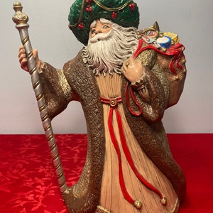 Vintage Santa - Renaissance Santa With Walking Staff - Etsy