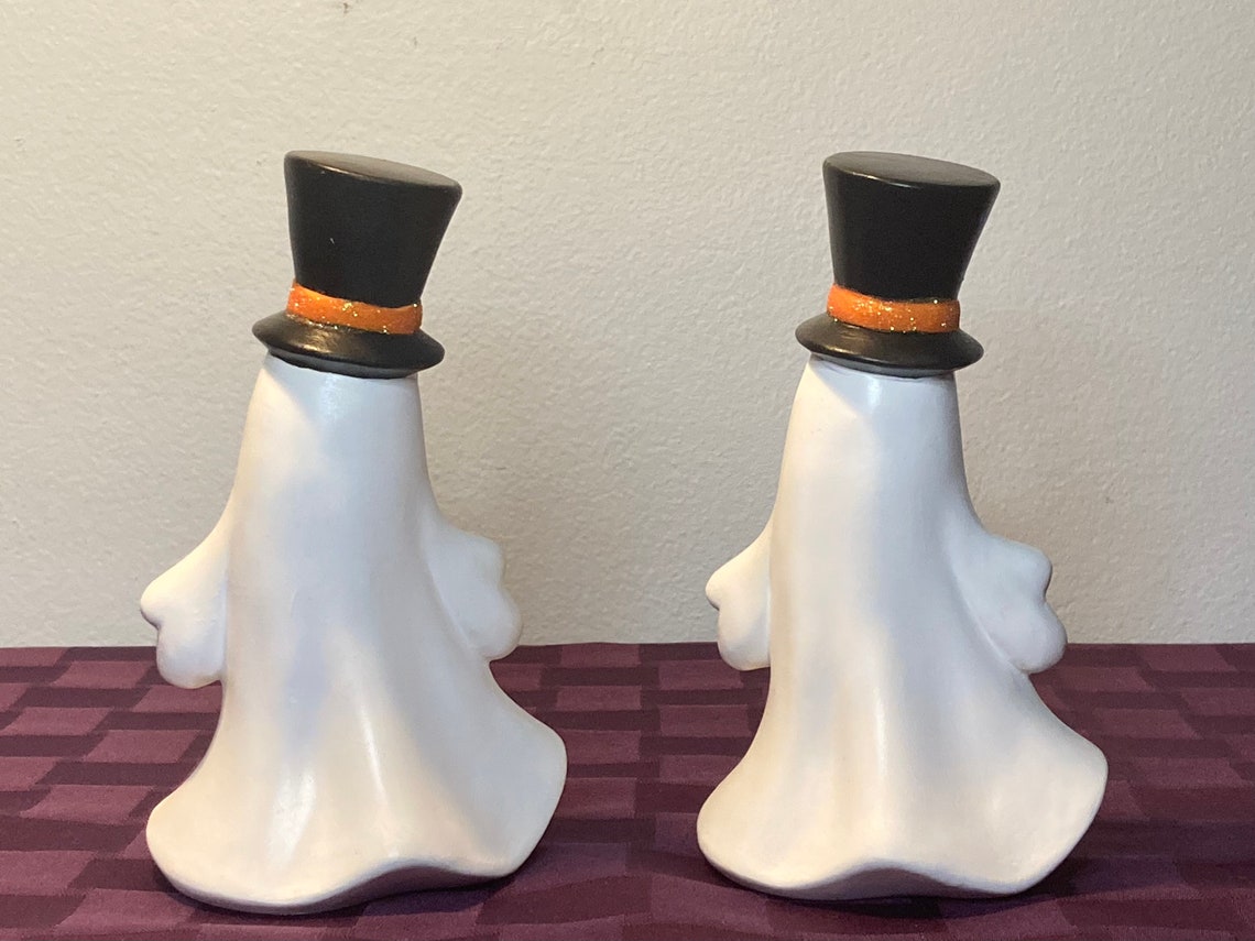 Top Hat Ghost Painted Halloween Ceramic - Etsy