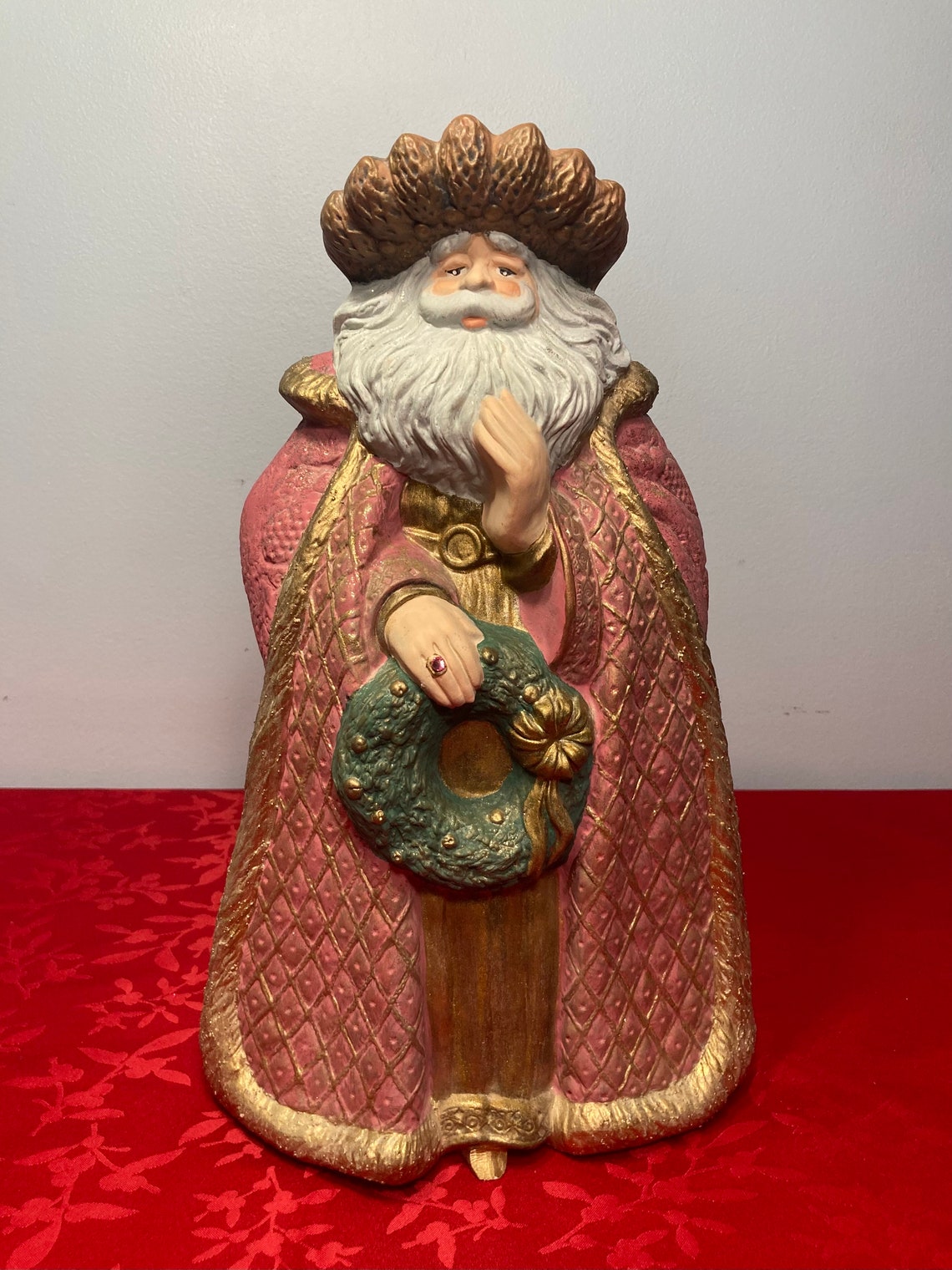 Vintage Santa - Renaissance Santa With Wreath - Etsy