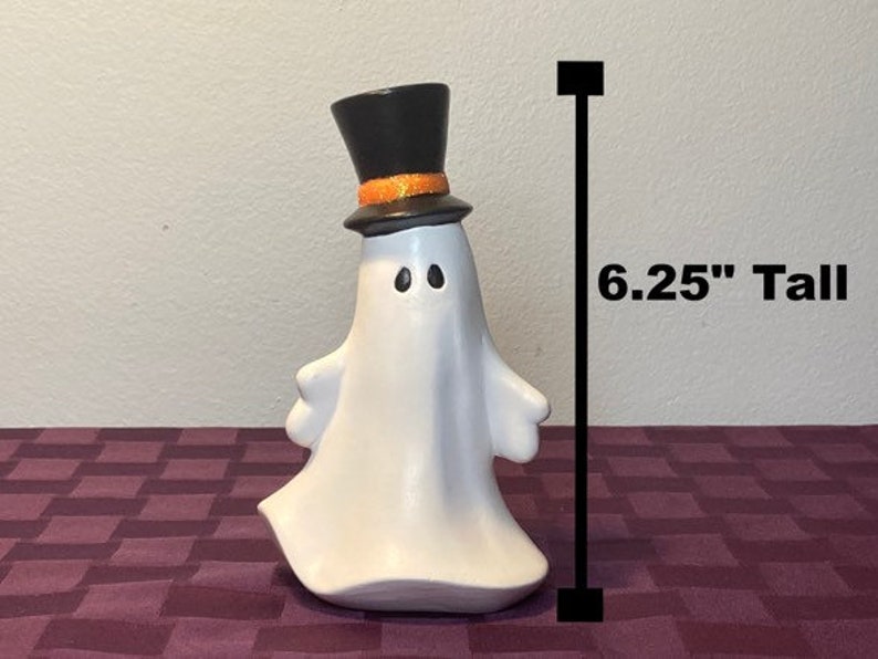 Top Hat Ghost Painted Halloween Ceramic - Etsy