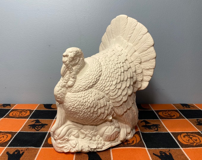 Ceramic Turkey, Unfinished Bisque, Unpainted Thanksgiving Ceramics, 8 ...