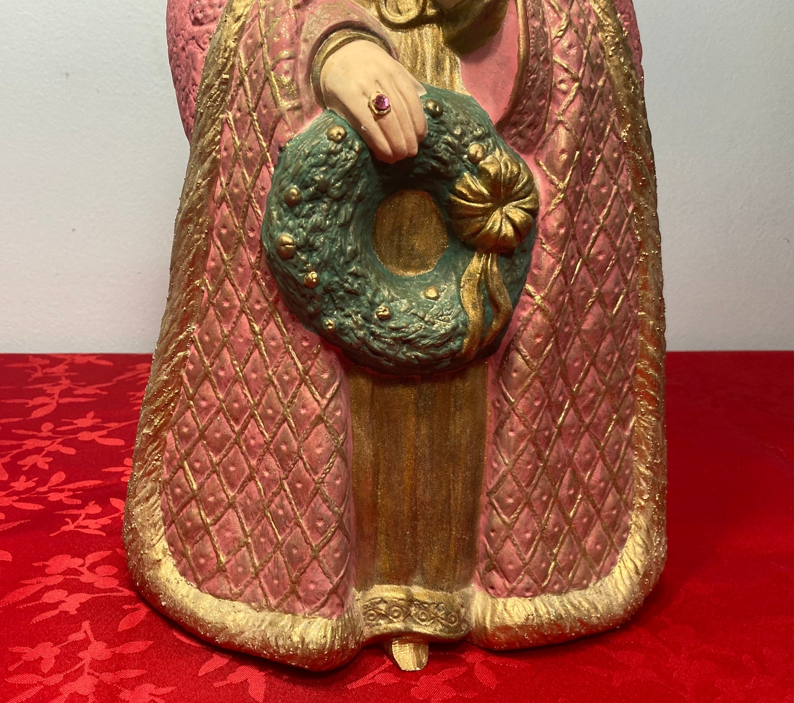 Vintage Santa - Renaissance Santa With Wreath - Etsy