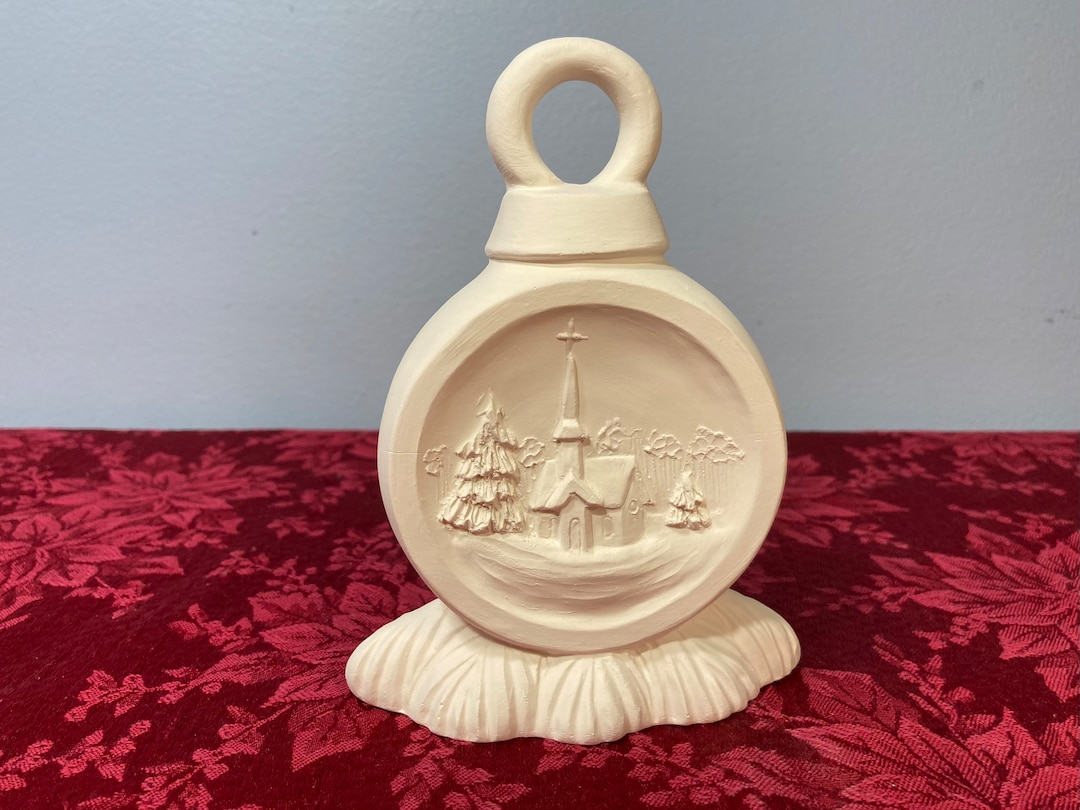 Church Ornament Scene Unpainted Ceramic Bisque Ready to Paint - Etsy