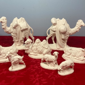 Vintage Nativity Set by Atlantic Mold Company Unpainted Ceramic Bisque - Etsy