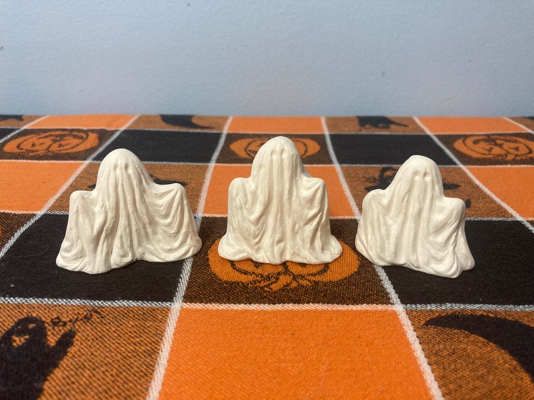 Small Ghost Collection Halloween Unpainted Ceramic Bisque - Etsy