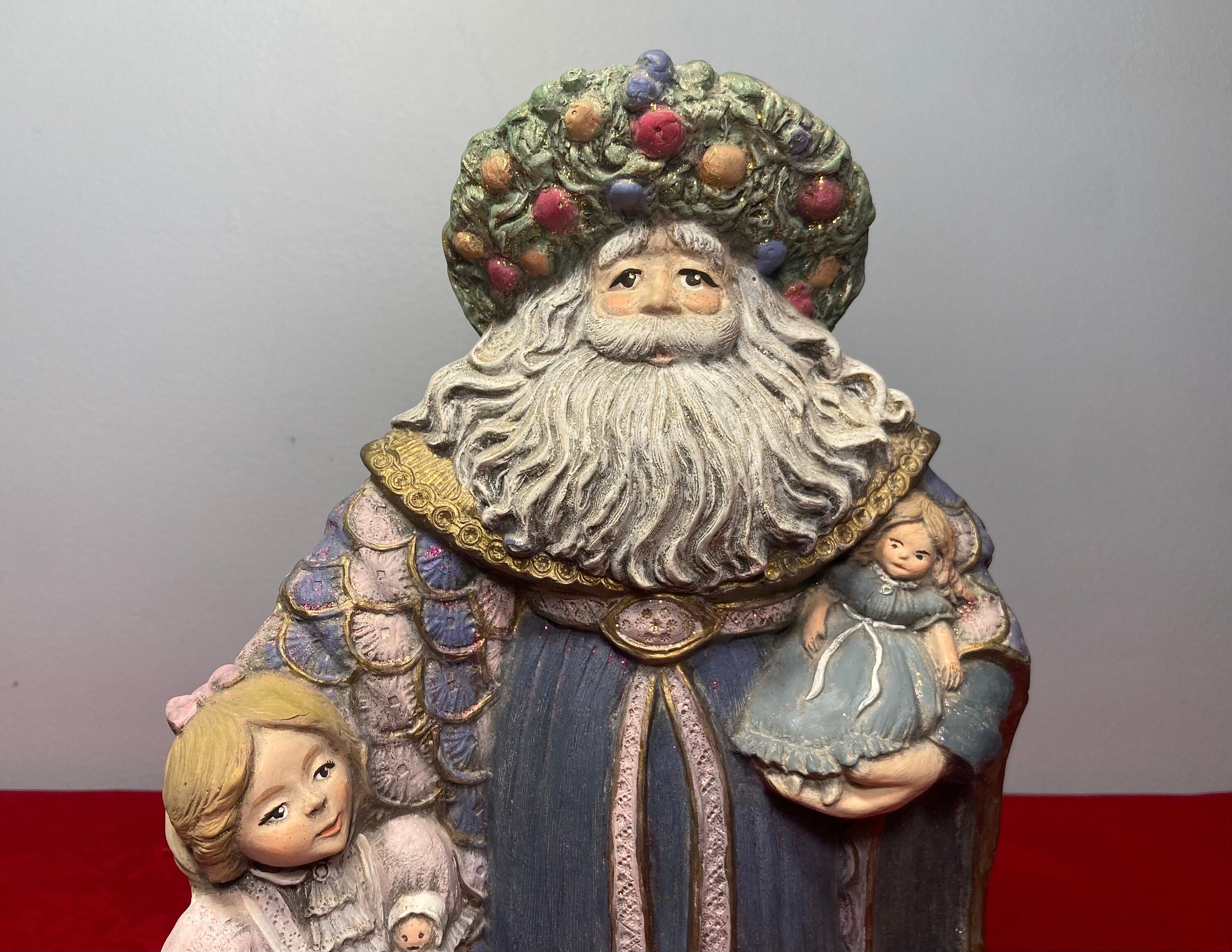 Vintage Santa - Renaissance Santa With Little Girl - Etsy