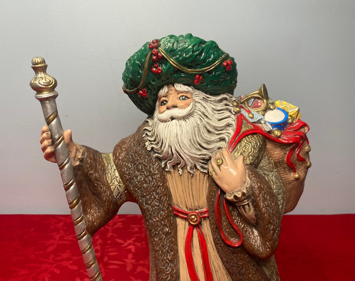 Vintage Santa - Renaissance Santa With Walking Staff - Etsy