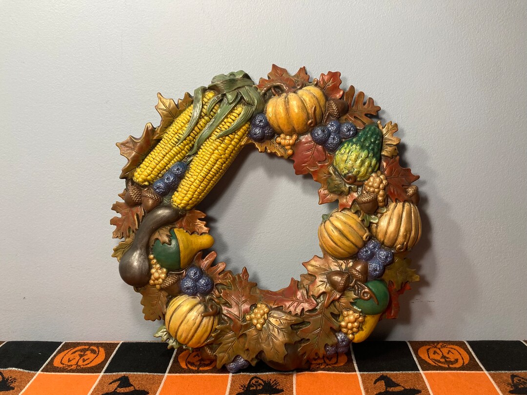 Fall Wreath Painted Ceramic - Etsy