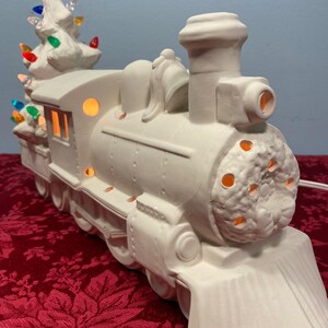 Christmas Train With Tree Light up Unpainted Ceramic Bisque - Etsy