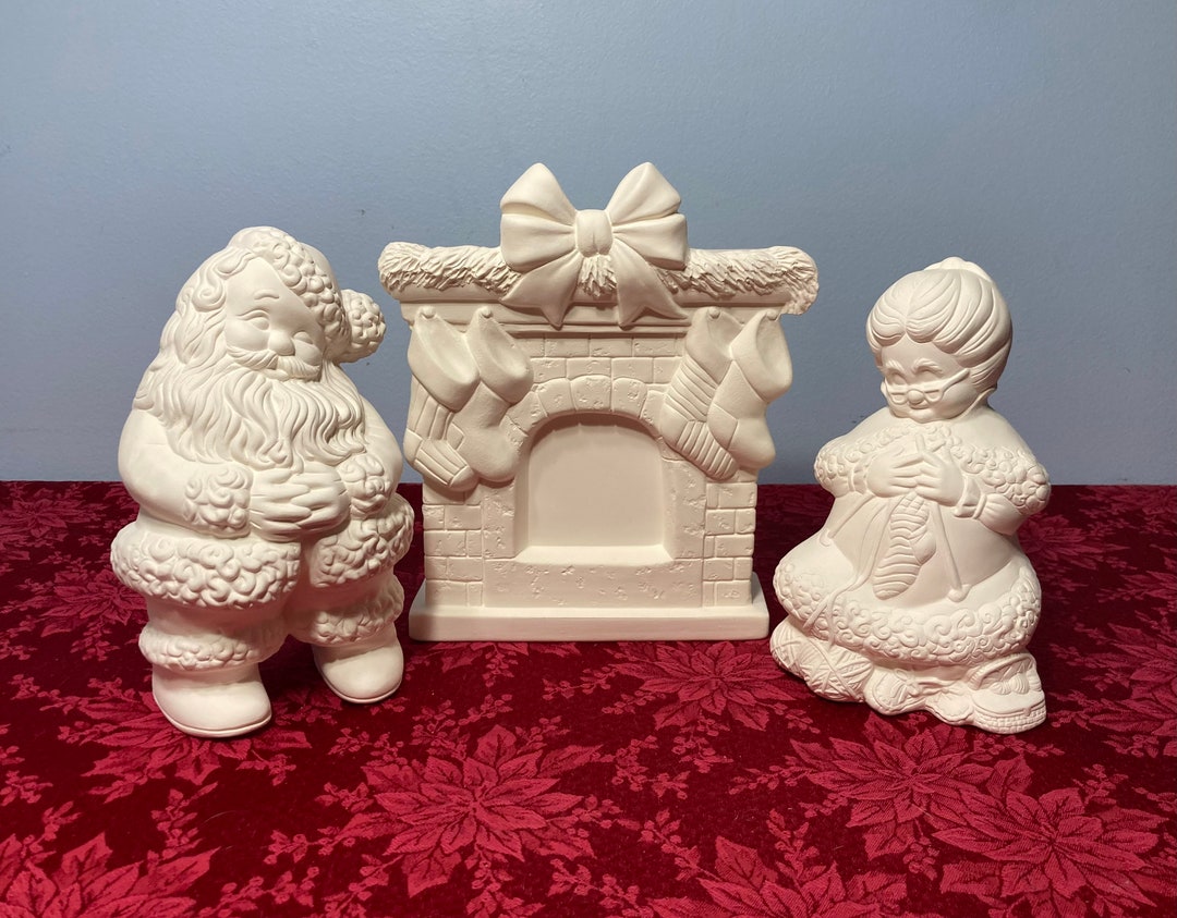 Retro Christmas Collection Unpainted Ceramic Bisque Ready to Paint - Etsy